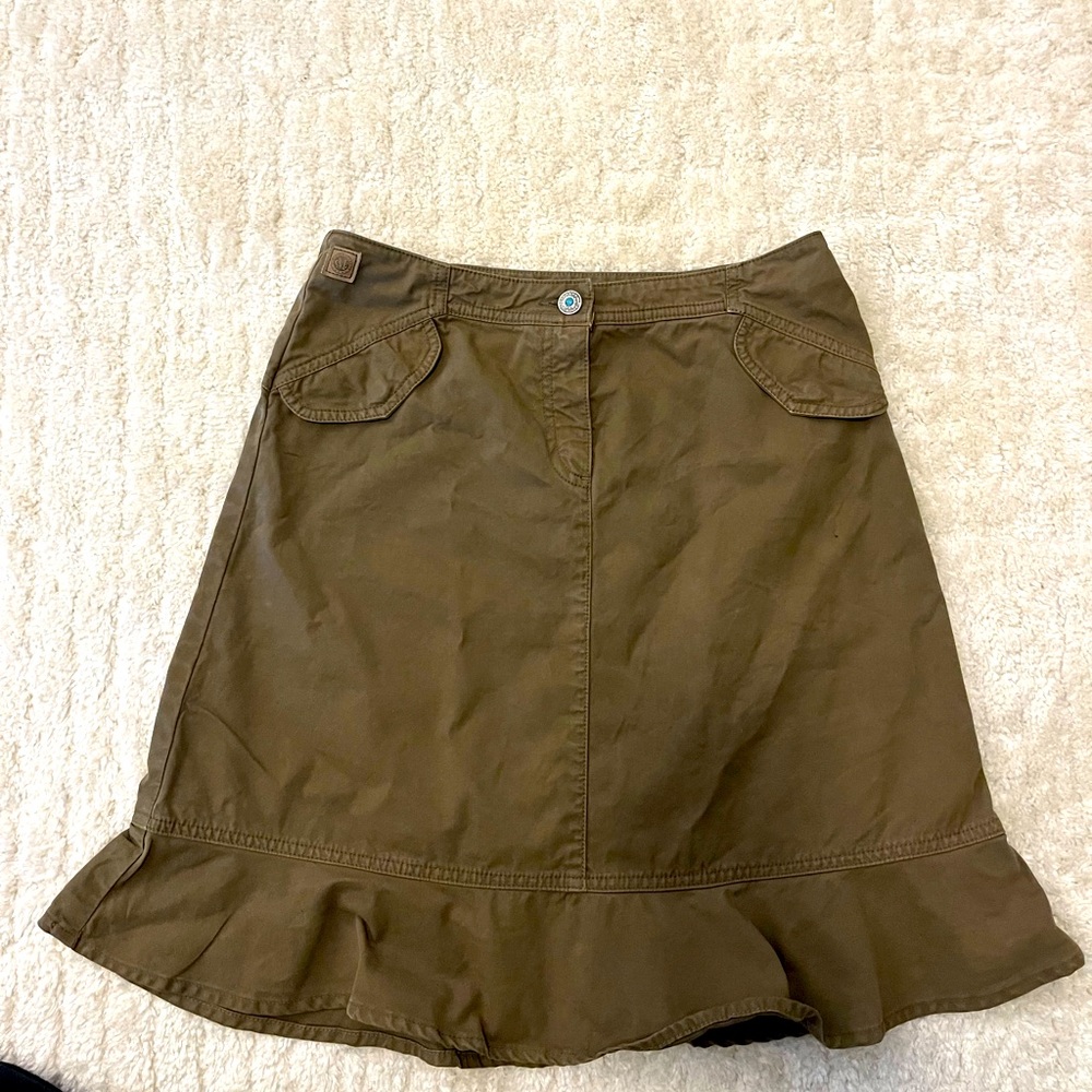 Marlboro Classics Western Wear Brown Ruffle Skirt Fit… - Gem